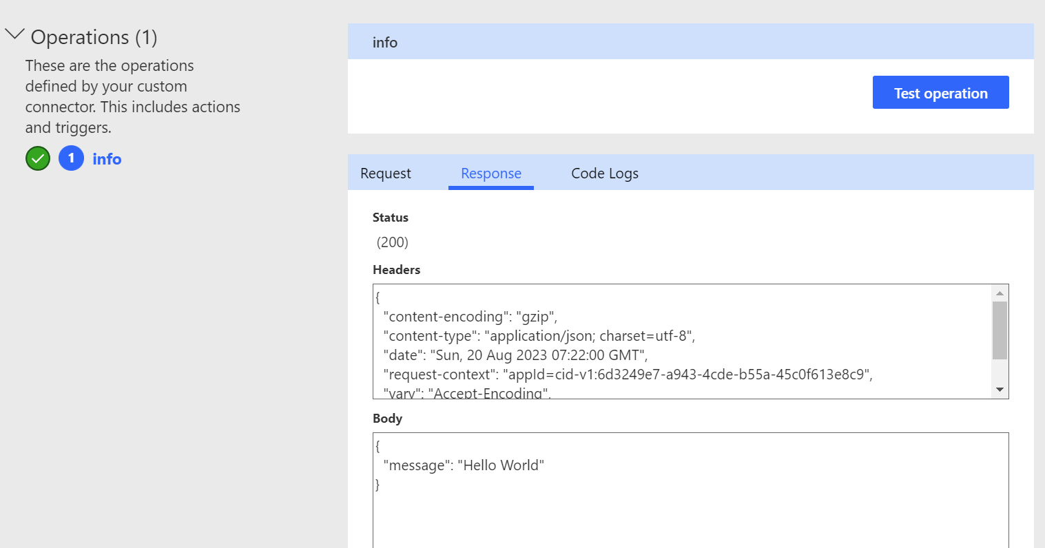 Logging in Custom Connector Code Logging in Custom Connector Code