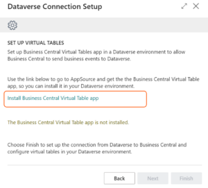 Business Central in Dataverse with Virtual Tables