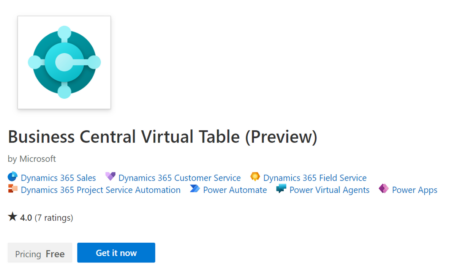 Business Central in Dataverse with Virtual Tables