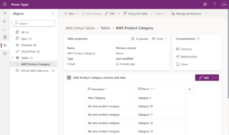 Virtual Tables in Microsoft Dataverse for Teams