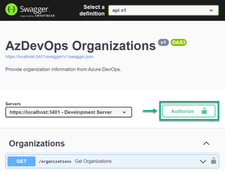 Authorize From Swagger Ui