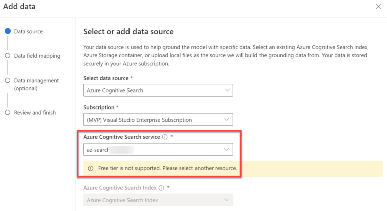 Adding a Data Source to Azure OpenAI