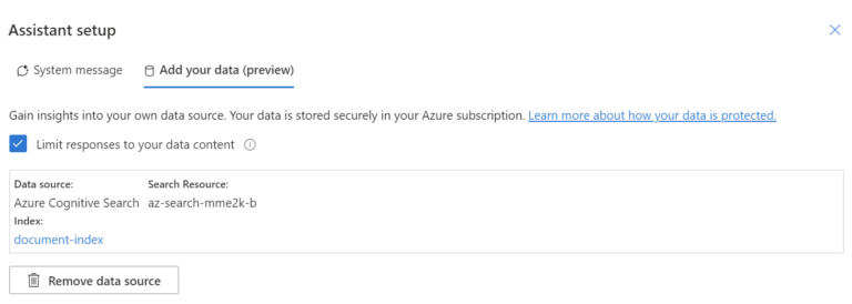 Adding a Data Source to Azure OpenAI