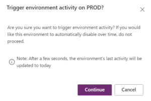 Power Platform - Trigger Environment Activity