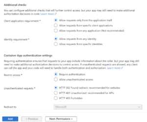 Custom Connector for Container Apps with Easy Auth Security