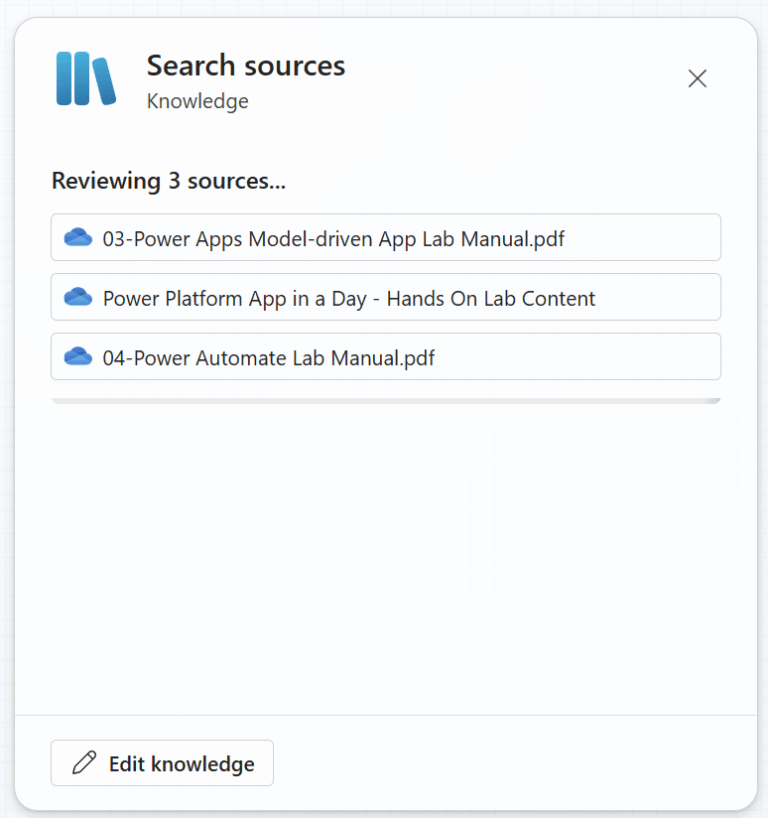 Copilot Knowledge Sources - OneDrive